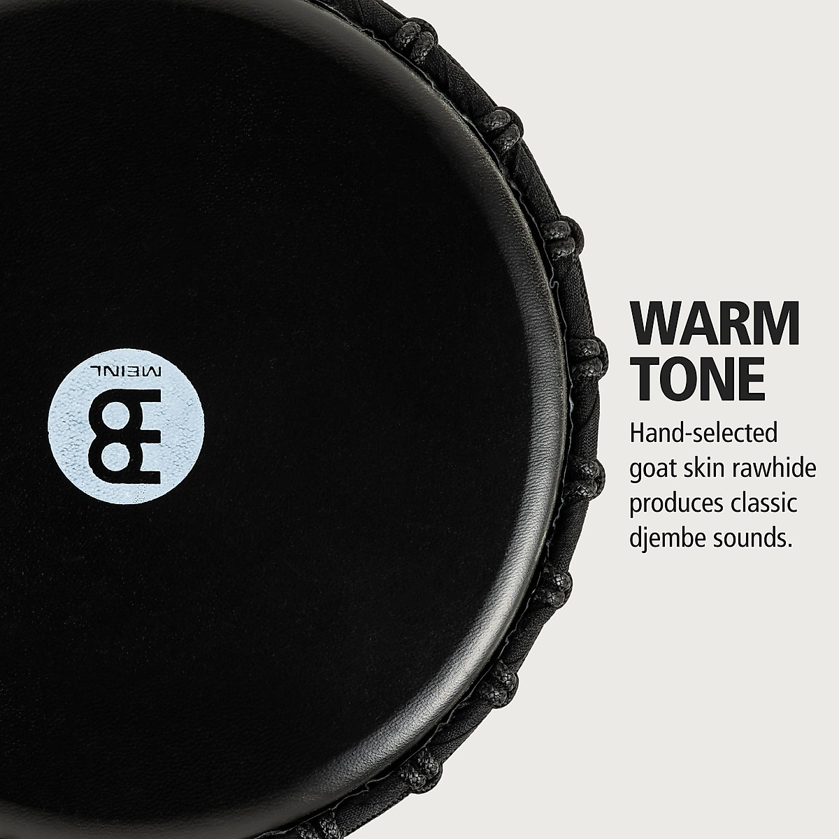 Meinl Percussion Series Travel Djembe Hand Drum Circle Instrument, Synthetic Shell and Goat Skin Head — NOT Made in China — African Mali Weave Rope Tuning, 2-Year Warranty (PADJ4-M-G)