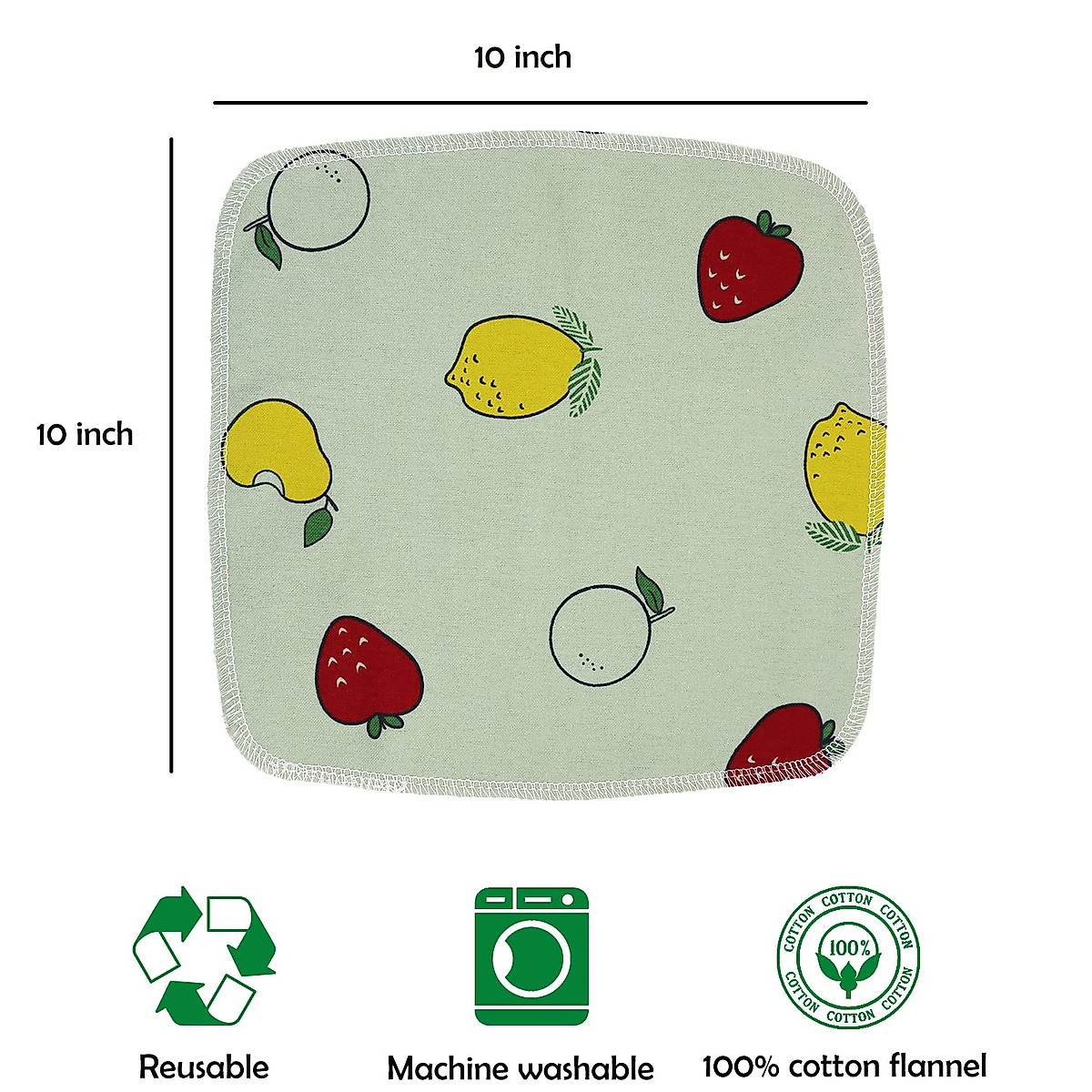 Bamiketty Reusable Paper Towels, Pack 15 Reusable Paper Towels with Durable Cardboard Roll, Cotton Flannel Towel Reusable Napkin, Zero Waste Washable Napkins, Super Soft Paperless Kitchen Cloth