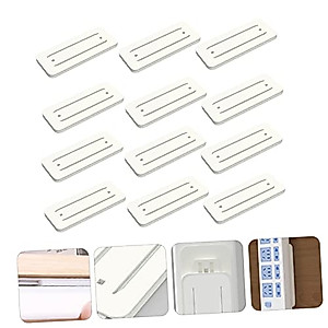 Toddmomy 12pcs Plastic Self Surge Paper Desk No Adhesive Wall-Mounted Free Office Strip Wall Sticker Router Power Punch for Socket Tv Cable Fixator Mounted Protector Stand Computer