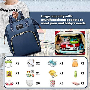 CRAWL Diaper Backpack, Bag, Waterproof Backpack, Back Pack, Red, Blue, Pink, Multicolored, Backpack (Blue)