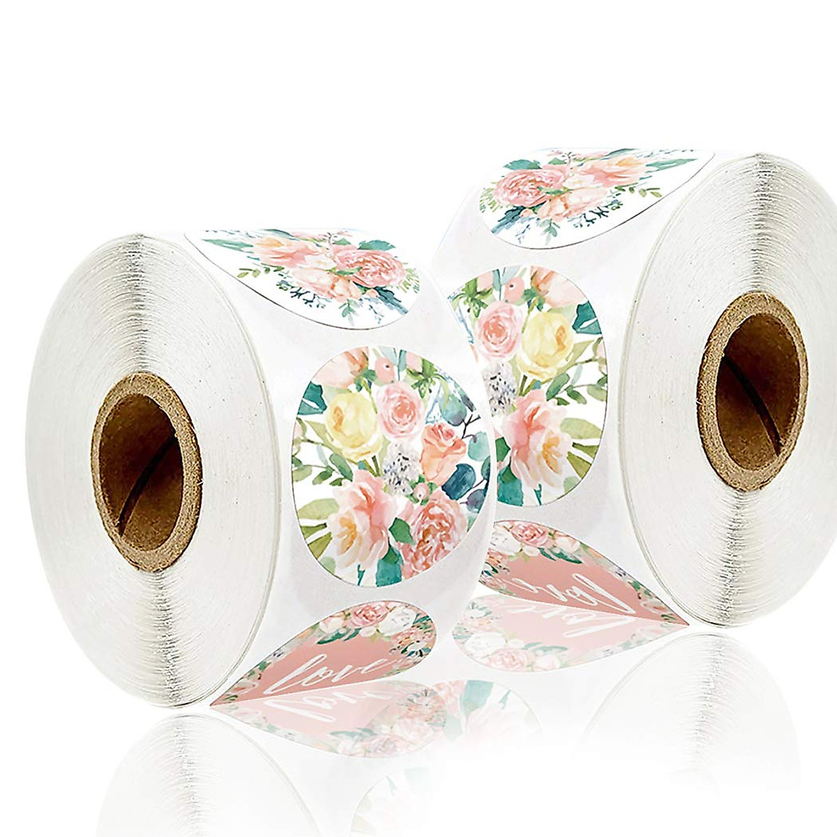 2000pcs Floral Stickers Stickers 1'' 25mm Adhesive Labels Decorative Envelope Seal Stickers for Gifts, Wedding,Birthday, Party,Packaging for Small Business