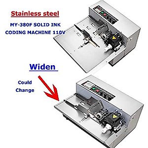 INTSUPERMAI Solid-Ink Coding Continuous Printing Machine Wheel Label Coding Date Paper Printer (Stainless Steel Widen)
