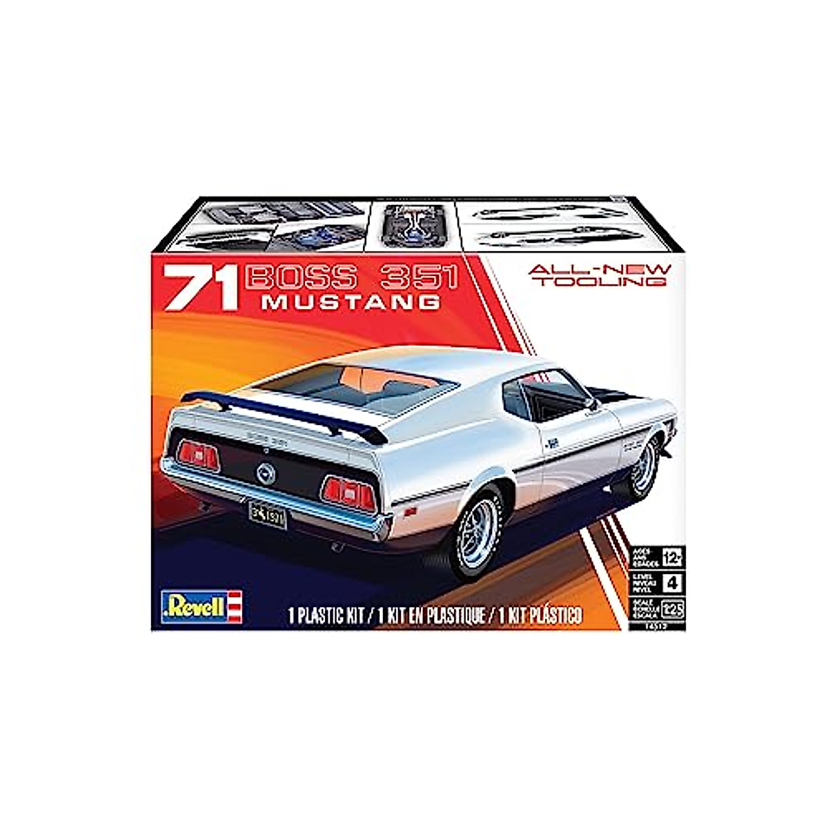 Revell 14512 1971 Ford Mustnag Boss 351 1:25 Scale 129-Piece Skill Level 4 Model Car Building Kit