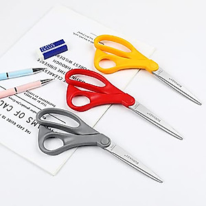 Scissors Set of 12-Pack, BURVAGY 8" Scissors All Purpose Comfort-Grip Handles Sharp Scissors for Office Home School Craft Sewing Fabric Supplies, Right/Left Handed