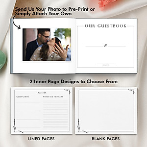 SOUL MAMA Personalized Wedding Guest Book - 9x7 Inch Black Guest Book Signs for Wedding with Customizable Names and Date Cover | Custom Wedding Guestbook for Wedding Reception, Baby Shower & Birthday