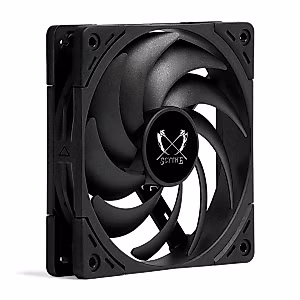 Scythe Wonder Snail 120 PWN - 2400 RPM, 120mm x 25mm Static Pressure Optimized High-Performance Computer Case Fan, Fluid Dynamic Bearing, 4-Pin Connector, Single Pack, Black