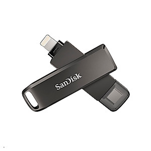 SanDisk 256GB iXpand Flash Drive Luxe for iPhone and USB Type-C Devices - SDIX70N-256G-GN6NE