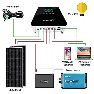 Newpowa 40A(Amp) MPPT Charge Controller DC Input 12V/24V with Colorful LCD Dispaly Solar Panel Regulator,Negative Ground,Compatible with Lead Acid Battery (40A MPPT+BT)