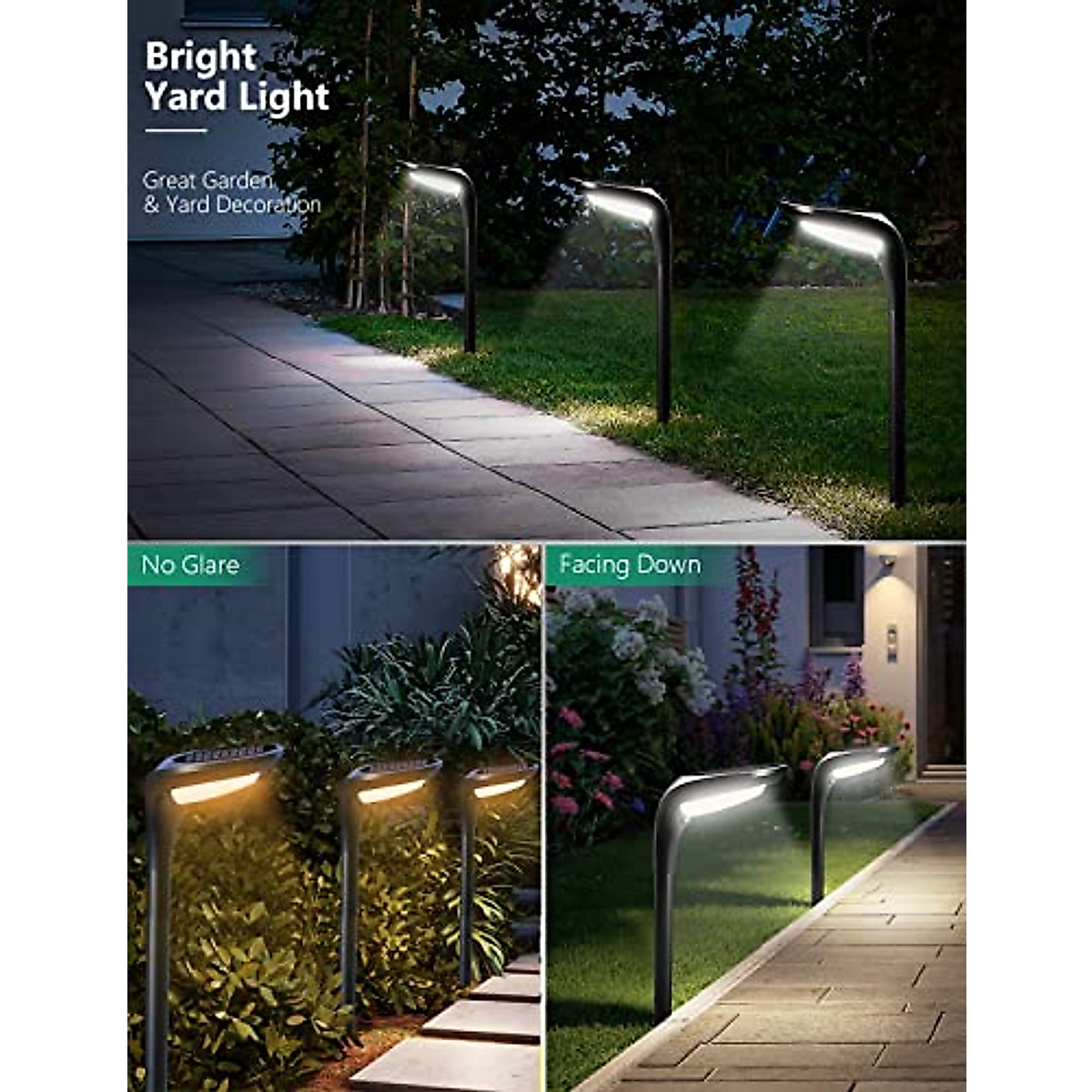 OSORD Solar Pathway Lights,【4 Pack】 Solar Outdoor Lights Pathway Bright High Lumen Waterproof with 2 Color Modes LED Path Lights Solar Powered, Garden Solar Landscape Lights for Sidewalk Walkway Yard