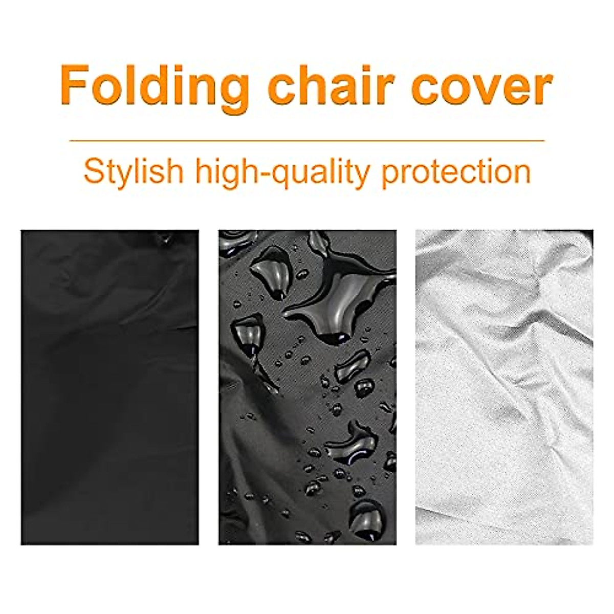 Uranshin Outdoor Furniture Cover Waterproof 2PCS, Zero Gravity Chair Covers, Folding Patio Chair Covers All Weather, Dustproof Anti Gravity Chair Cover with Storage Bag, 28" W x 13" D x 43" H, Black
