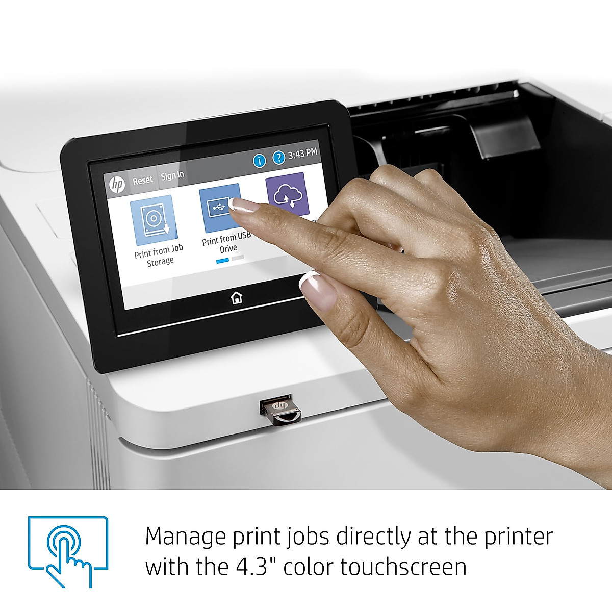 HP LaserJet Enterprise M612x Monochrome Printer with built-in Ethernet, 2-sided printing & extra paper tray (7PS87A), White