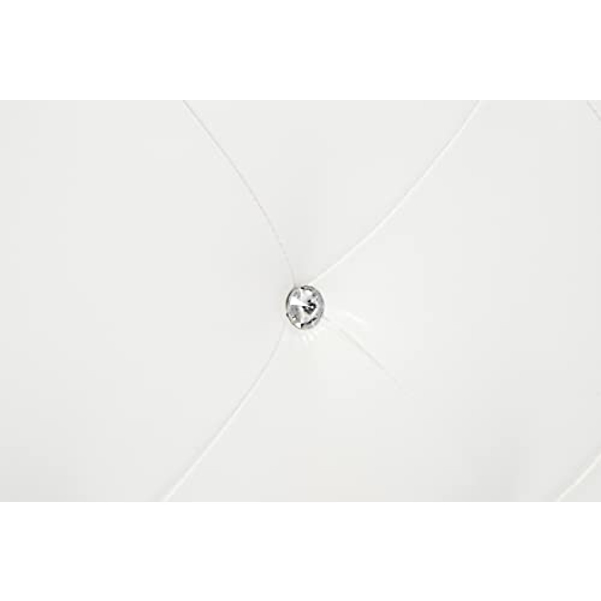 Happy Homes Lexi Upholstered Bed Frame with Headboard /Diamond Button Tufted /Faux Leather /Wood Slats Included /Easy Assembly/Box Spring Platform Needed /Works with Memory Foam Mattress Twin White