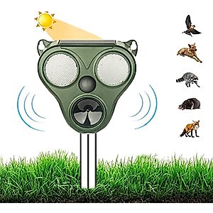 Solar Powered Animal Repellent,Ultrasonic Animal Repeller, Ultrasonic Repellent,Animal Solar USB Charge ,for Cats, Dogs, Squirrels, Rats, Foxes, Martens, Wild Animals,ect