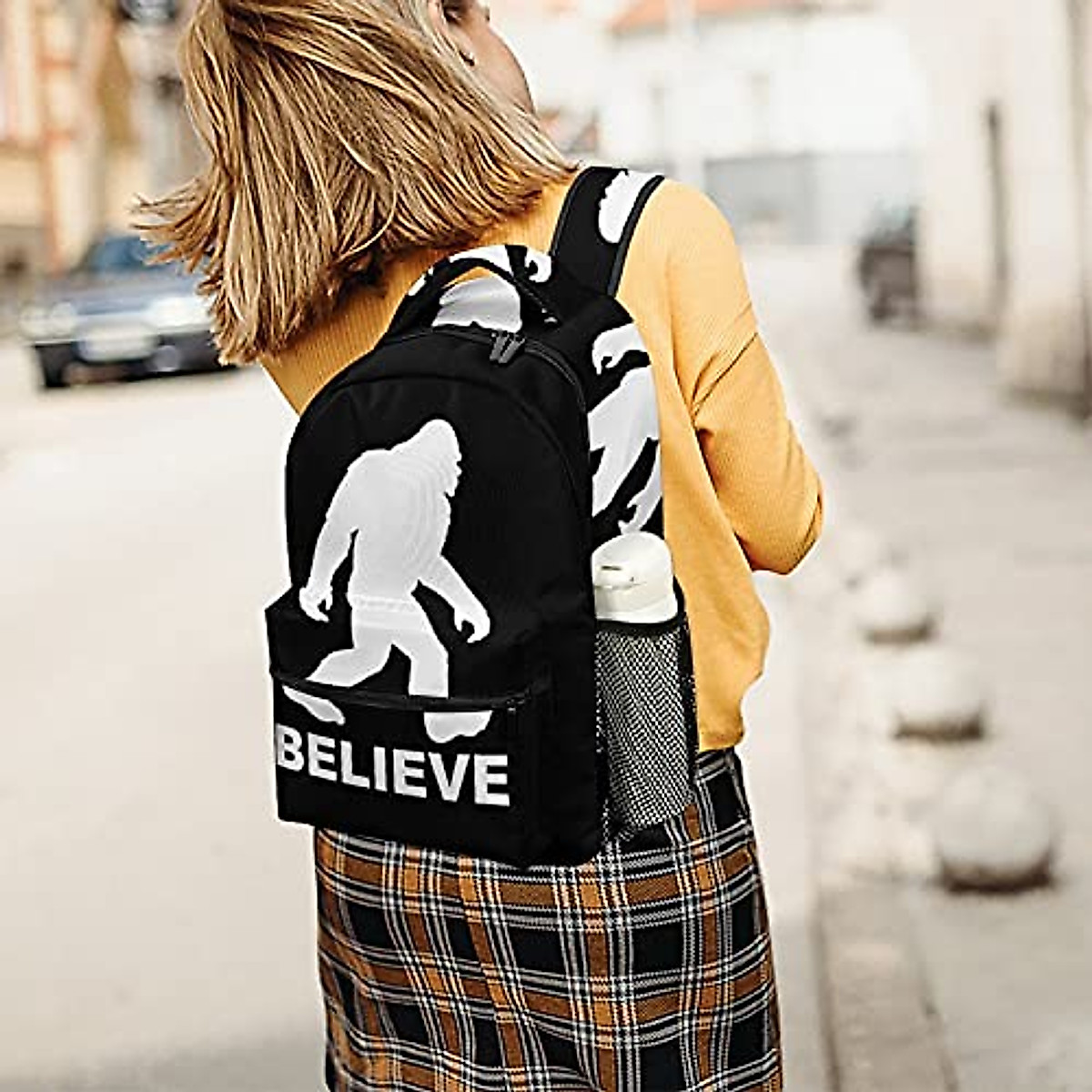 Bigfoot Sasquatch Believe Printed School Bag Cute Bookbags Funny Schoolbag Backpack For Teens