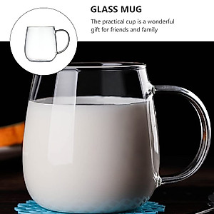 Hemoton Transparent Glass Mug 350ml Glass Water Mug Juice Cup Milk Tea Cup Water Mug Clear Coffee Cups for Latte Americano Cappuccinos