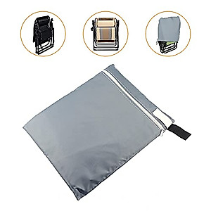 Uranshin Outdoor Folding Chair Covers 2PCS, Zero Gravity Chair Covers Waterproof, Durable Folding Patio Chair Covers with Storage Bag, Outdoor Chair Covers All Weather, 28" W x 13" D x 43" H, Grey