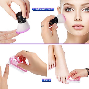 Nail File and Buffer, Professional Manicure Tools Kit 6pcs Rectangular Art Care Buffer Block 6pcs 100/180 Grit Double-sided Nail Files 6 pcs Purple 180/240 Emery Board & Buffers Brushes, 14Pcs/Pack