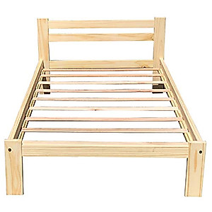 Amazonas Twin-XL Bed Solid Pine Wooden Single Bed Unfinished with Hardwood Slats Support Suitable for Boys Girls Kids Bedroom Wooden Bed Frame Single Bed Ready to Finish