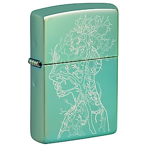 Zippo Human Tree Design High Polish Green Pocket Lighter