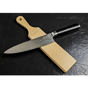 Bacher Premium Leather Strop for Knife Sharpening with Polishing Compound - Double Sided Stropping Leather – Stropping Kit: Knife Strop and Stropping Compound for Wood Carving and Woodworking