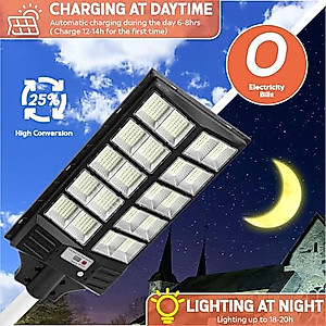 LINASHI Waterproof Solar Street Lights, 3.2V 12AH Solar Coverage Garden Lights, Outdoor Lights, Large Capacity Battery Solar Street Lights Black