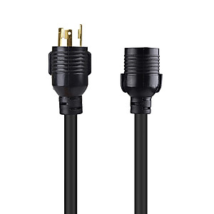 Cable Matters 3 Prong 30 Amp Locking Generator Extension Cord 15 ft (NEMA L5-30P to L5-30R)