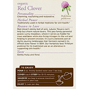 Traditional Medicinals Tea, Organic Red Clover, Supports Skin Health, 96 Tea Bags (6 Pack)