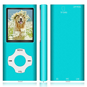 MP3 Player / MP4 Player, Hotechs MP3 Music Player with 32GB Memory SD Card Slim Classic Digital LCD 1.82'' Screen Mini USB Port with FM Radio, Voice Record (Blue)