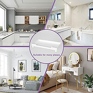 Bathroom Organizer Countertop, 3-Tier Vanity Tray Corner Shelf for Makeup Cosmetic Perfume Skincare Bathroom Supplies and More, Multi-Functional Acrylic Organizer in Vanity Dresser and More - White