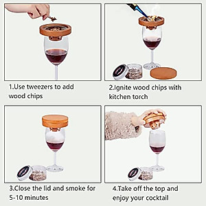 Cocktail Smoker Kit Flavor Drink Smoker Accessories Include Cleaning Brush for Whiskey,Drink,Bourbon Smoker Kit,Old Fashioned Smoker Kit (Without Wood Chips)