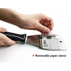 ROLLINGDOG 3 Inch Pole Scraper - Stainless Steel Bent Blade With Anti-Slip Rubber Handle, Heavy Duty Paint Remover Scraper Tool