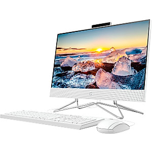 HP 2022 All-in-One Desktop, 21.5" Diagonal FHD (1920 x 1080) Display, Intel Duel Core Celeron J4025 Processor, Webcam, WiFi-AC, Bluetooth, HDMI, White, Windows 11 (16GB RAM | 512GB SSD)