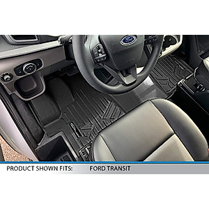 SMARTLINER Custom Fit First Row (1 PCE) Floor Mat Liners Compatible with 2020-2023 Ford Transit w/Vinyl Flooring (No Transit Connect)