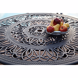 GrandPatioFurniture.com CBM Patio Elisabeth Collection Cast Aluminum 5 Piece Butterfly Dining Set with All Swivel Rockers SH214-4S CBM1290