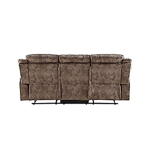 BOWERY HILL Modern Velvet Reclining with USB Dock in Chocolate