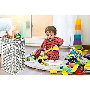 HIYAGON 75L Freestanding Laundry Basket,Large Collapsible Tall Clothes Hamper with Handles,Waterproof Toy Storage Bin for Boys and Girls,Baby Nursery(Arrows)