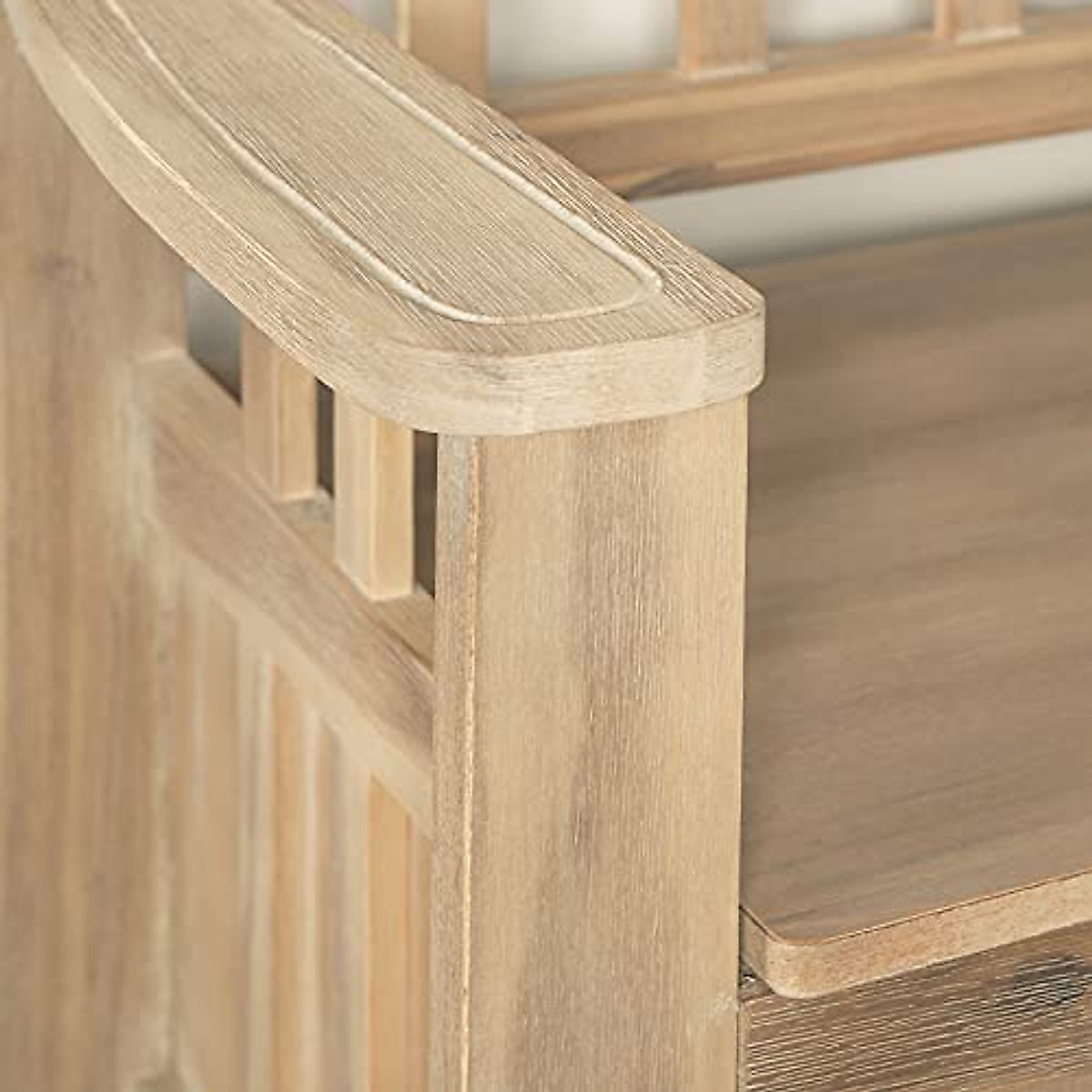 Linon Natural Washed Storage Frankie Bench, Seat Height of 18"