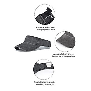 Century Star Sun Visor Hats for Men Visors for Women Sun Protection Outdoor Sports Tennis Running Adjustable Beach Cap White One Size