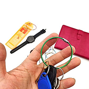 Jollyants Key Rings Stainless Steel Key Chains for Women & Luggage Tag Loops, Key chain Accessories Multicolor 7 Pack, 6.8 inches