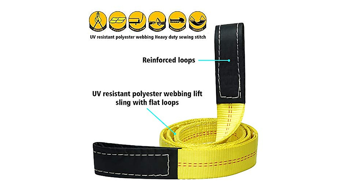 Robbor 2-Inch 7-Foot Heavy-Duty Lift Sling Straps