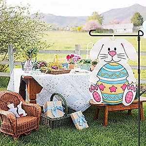Easter Garden Flag Outdoor Decorations for Outside Double-Sided Printed, Cute Rabbit Egg Yard Flags House Yard Spring Seasonal Decoration 13.6 x 19.7 Inch