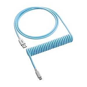 CableMod Classic Coiled Keyboard Cable (Blueberry Cheesecake, USB A to USB Type C, 150cm)