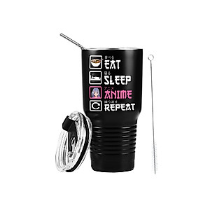 Onebttl Anime Gifts For Men, Women, Boys - 30oz Double Wall Vacuum Insulated Stainless Steel Tumblers Cups - Birthday Kawaii Gifts for Anime Lovers - Eat