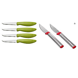 Joie Paring Knives Bundle with Joie Stainless Steel Flex Paring Knives (Assorted Colors)