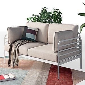 ZINUS Amanda Navy Metal Sofa / Steel Framework with Upholstered Cushions / Easy Assembly