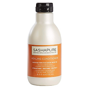 SASHAPURE Healing Conditioner with Sacha Inchi Oil - Sulfate-Free, Color Safe, Hydrate & Revitalize Damaged Hair, 8.5 fl. oz