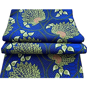 ADWAXDA African Fabric by The Yard 6 Yards,Polyester African Material,African Print Fabric Wax Kente Cloth Fabric,African American Dutch Pattern Fabric for Women Men (FP124)