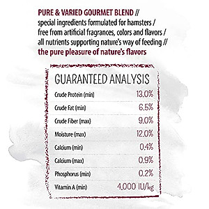 Witte Molen Pure Hamster Food Seed Mixture Mealworms, Sunflower Seeds, Puffed Rice, Grape Nuts, No Artificial Preservatives Dry Food, 1.7 lbs - 5 Pack