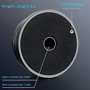 Viborg LP628B Record Weight Stabilizer, Turntable Level and Strobe Scale All-in-one, 280G LP Disc Stabilizer Vinyl Clamp for Phonograph (60Hz, Black)