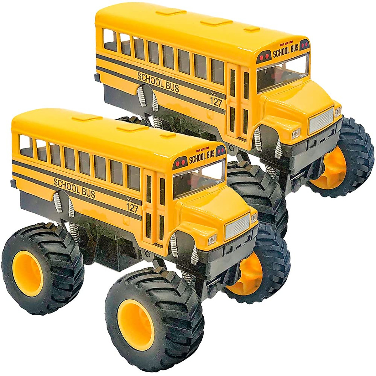 ArtCreativity 5 Inch Monster School Bus, Super Monster Bus with Pullback Mechanism, Diecast Monster Truck Bus for Kids, Big Wheels Monster Truck Toys, Play Vehicle Gifts for Boys